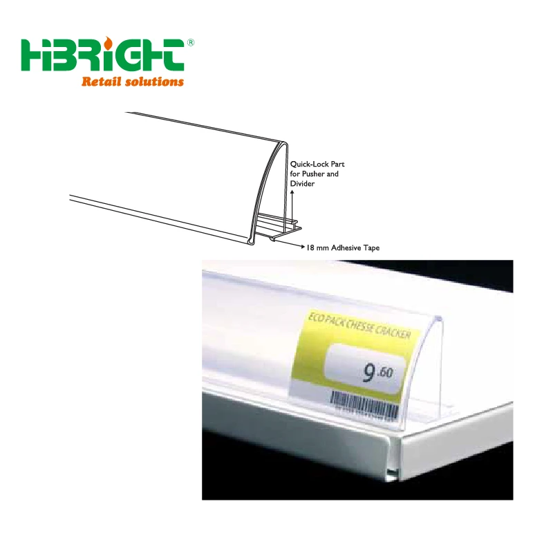 Supermarket PVC Adhesive Plastic Shelf Data Strip and Label Holder for ...