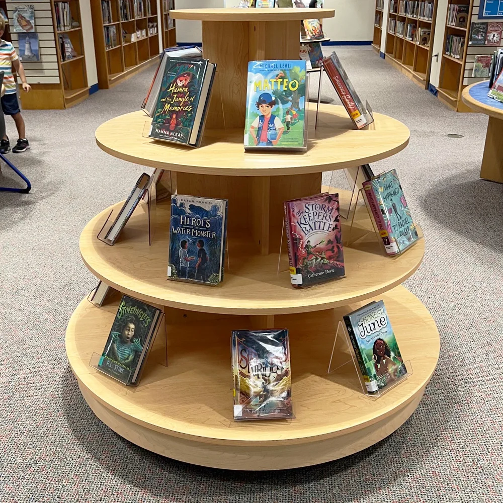 HIKUYA 4 Tier Round Wood Display Table With Casters| Alibaba.com