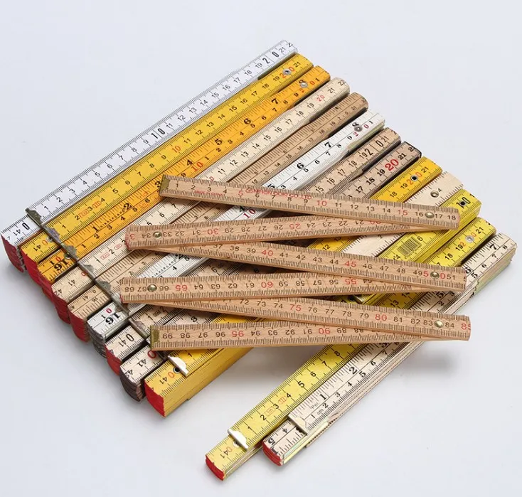 1M 2M Foldable Rulers - Durable Wood, Perfect for School