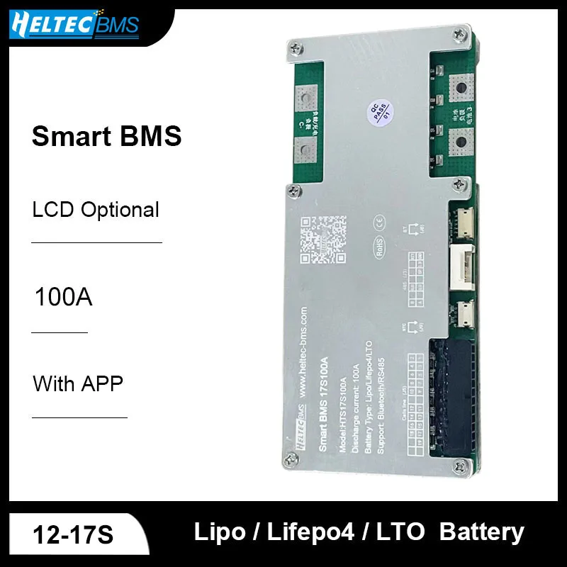 48V 60V Smart Heltec BMS 12S 13S 14S 15S 16S 17S 50A Lifepo4
