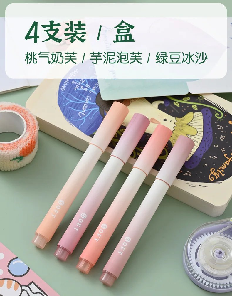 Color Gradual Change Highlighter Set Creative Oblique Head Eye ...