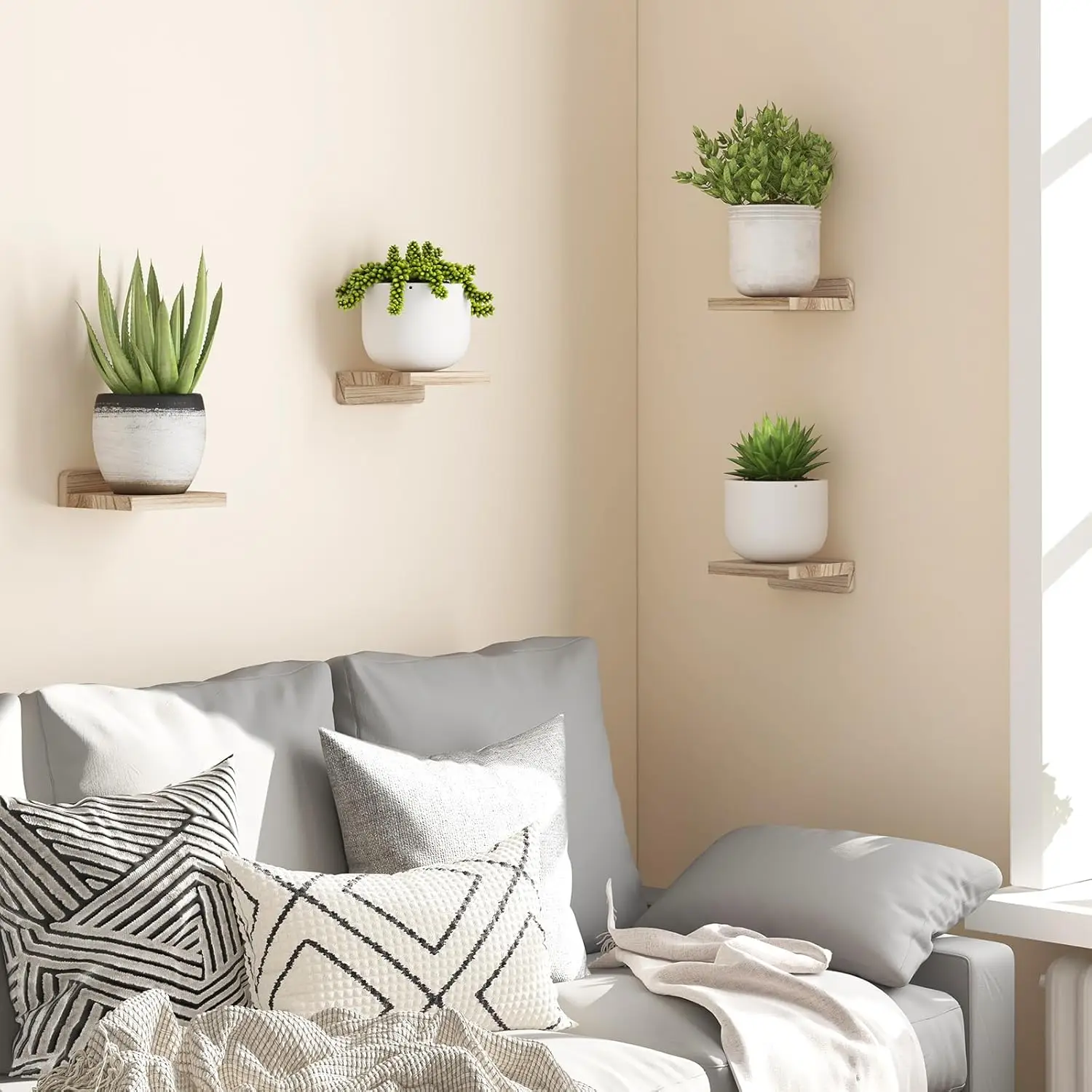 Wood Small Wall Mounted Shelves for Bedroom Living Room Kitchen Wood ...