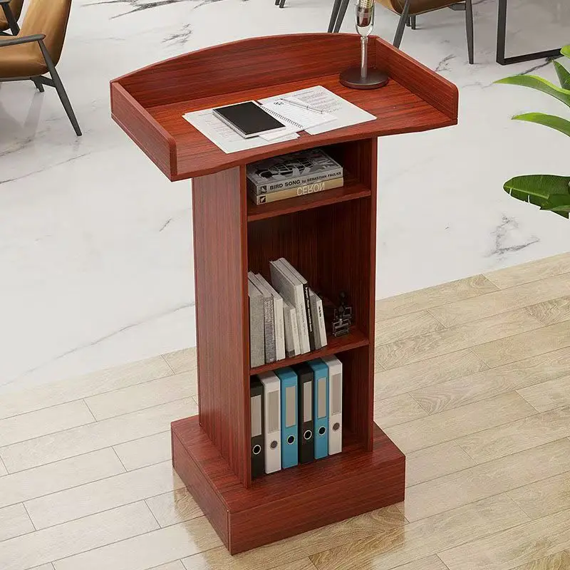 Wooden Church Pulpit Designs with Engraved Cross