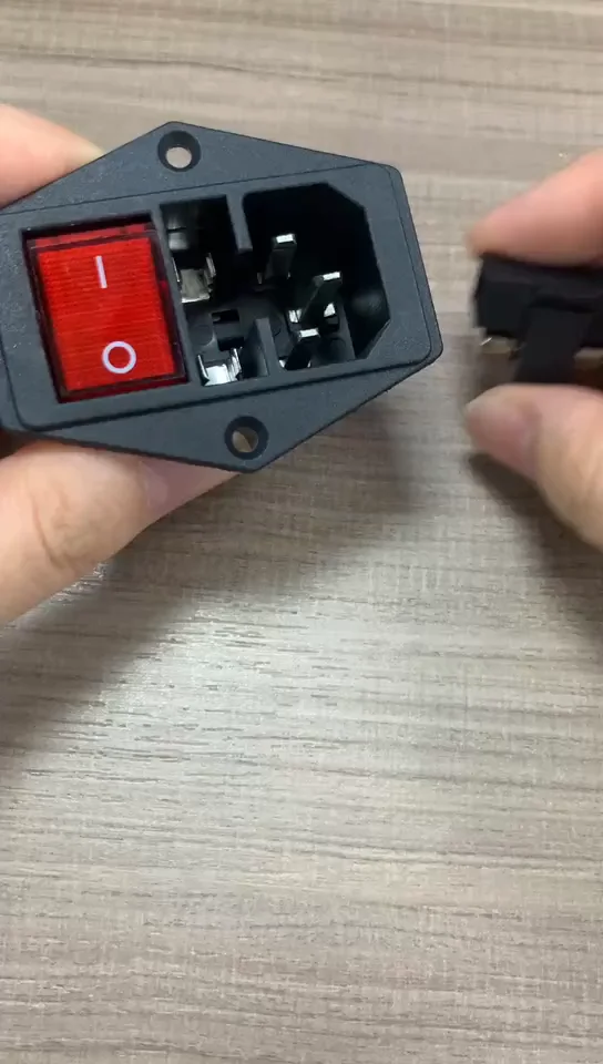 Ac-01a Kcd4+10a Fuse 250v Plug 3-pin Power Socket Panel Mount With Fuse ...