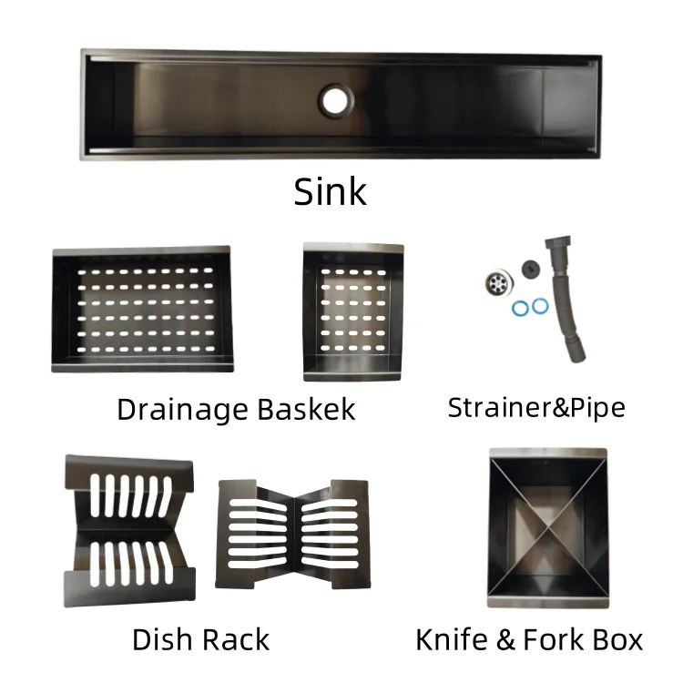 Handmade Wet Channel Kitchen Sink - Stainless Steel Slim Smart Kit
