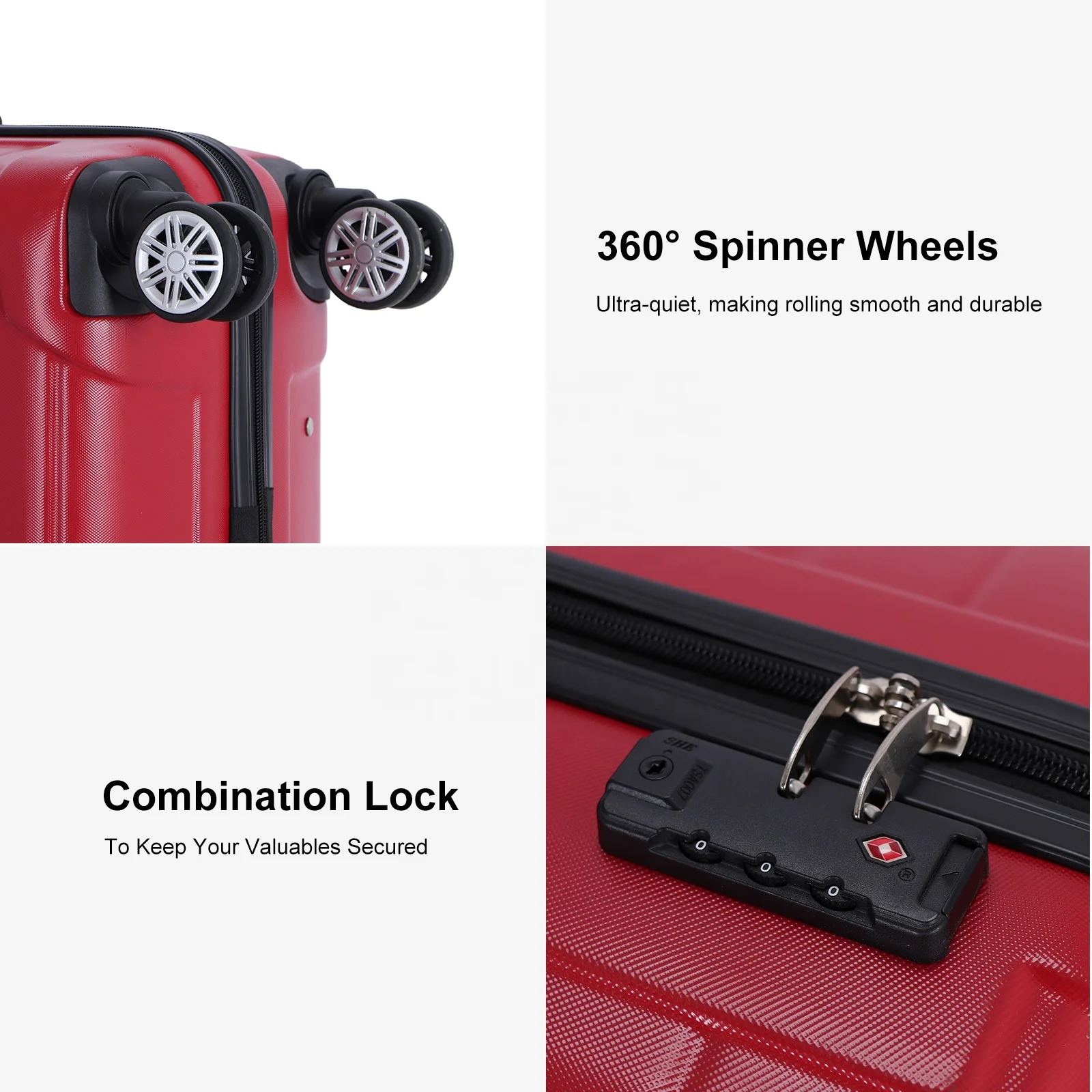 Custom Spinner 4 Wheels Abs Koffer Trolley Luggage Bags Travel ...