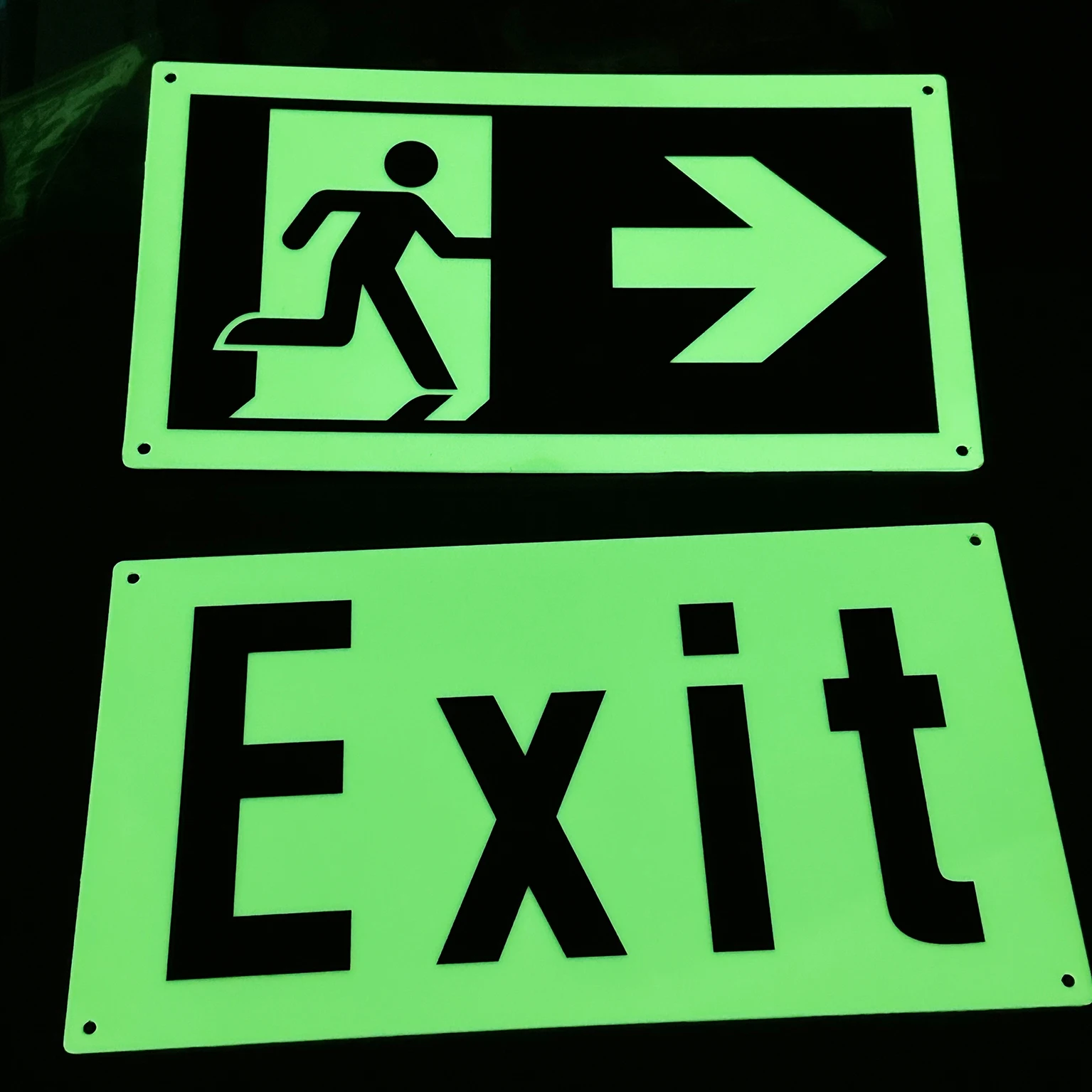 Safety Fluorescent Emergency Exit Sign Outdoor Used Green Custom ...