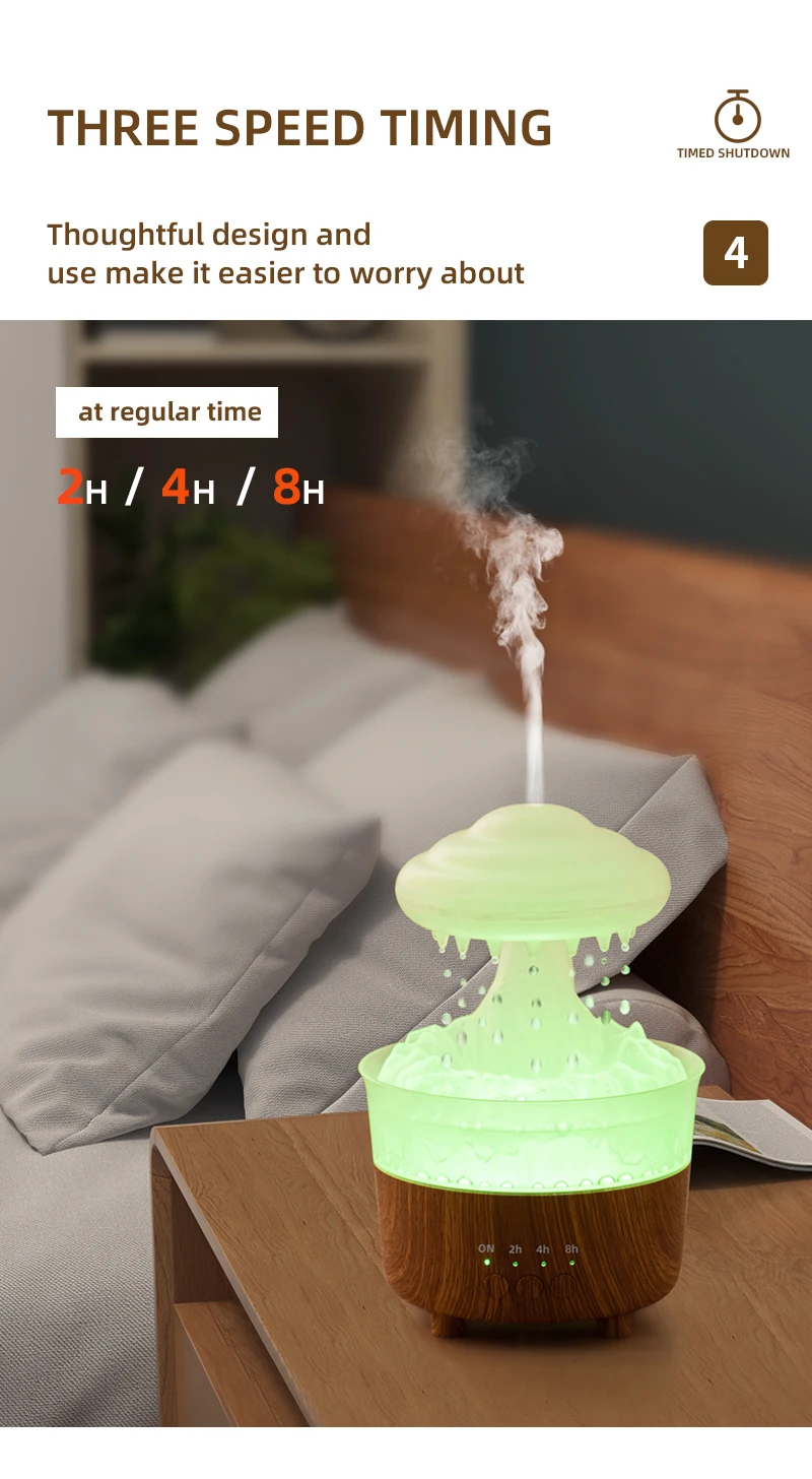FUSMLI Easy Home Ultrasonic Humidifier - Wood Grain Aroma Diffuser