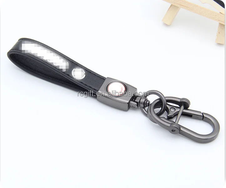 Leather Car Keychain - Premium Metal Key Ring Accessory