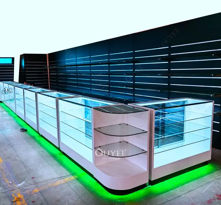 Smoke Shop Furniture Glasses Display Stand Showcases Glass Display ...