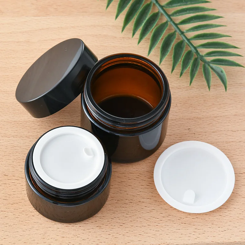 2oz 4oz Violet Black Apothecary Glass Jar with Lid for Cosmetics Black ...