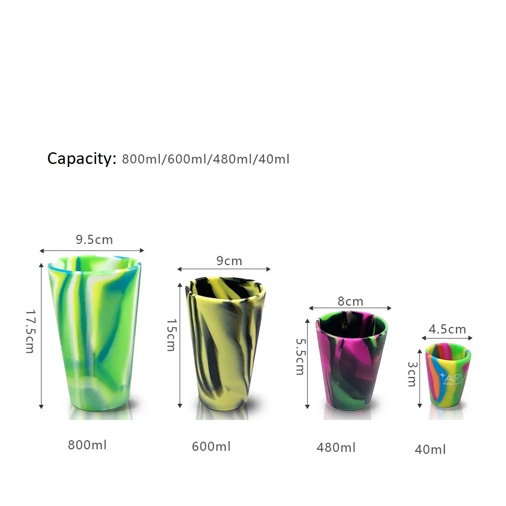 Unbreakable & Reusable Stemless Wine Tumbler Pint Silicone Cup With ...