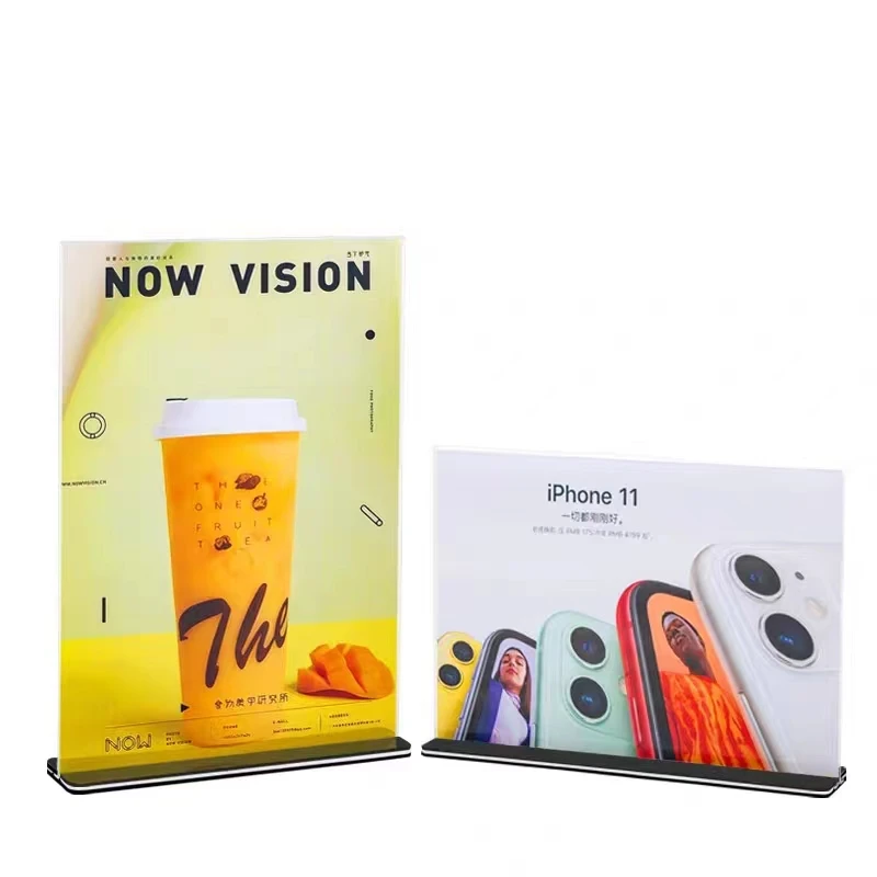 T Shape Clear Acrylic Sign Holder Table Menu Stand Card| Alibaba.com