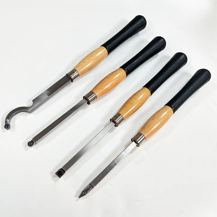 NEW Arrival 4pcs Wood Lathe Turning Tools Set with beech + rubber ...