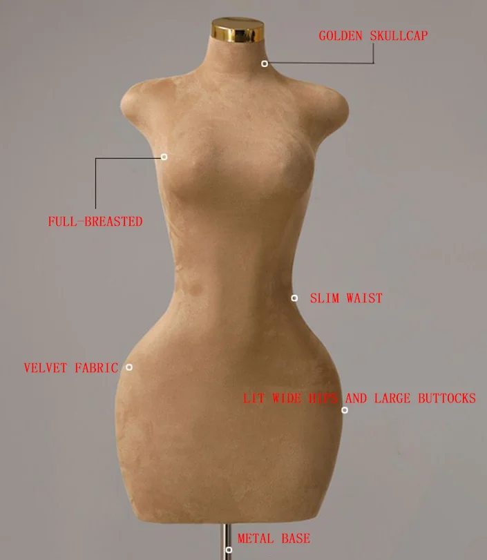 Custom Upper-Body Pin Fiberglass Manikin - Curvy BBL Female Mannequin