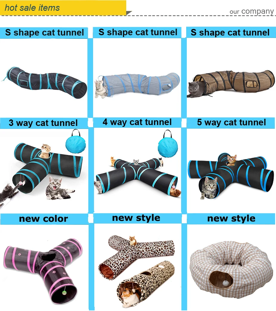 Collapsible 3 Way Cat Play Tube Cat Tunnel Cat Toy Tunnel - Buy Cat Toy ...