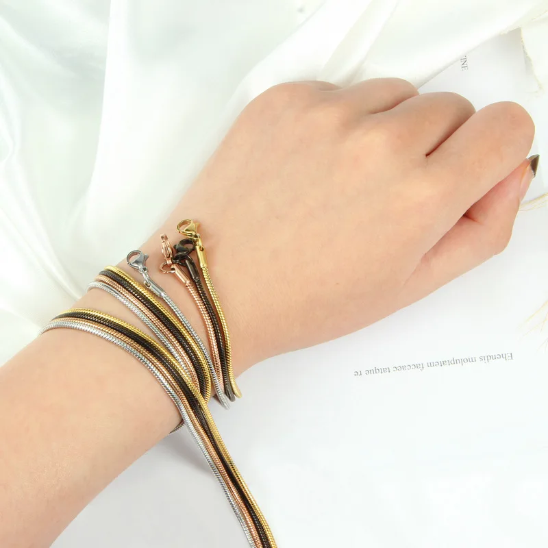 304/316L Stainless Steel Gold Titanium Steel Fashion Snake Bone ...