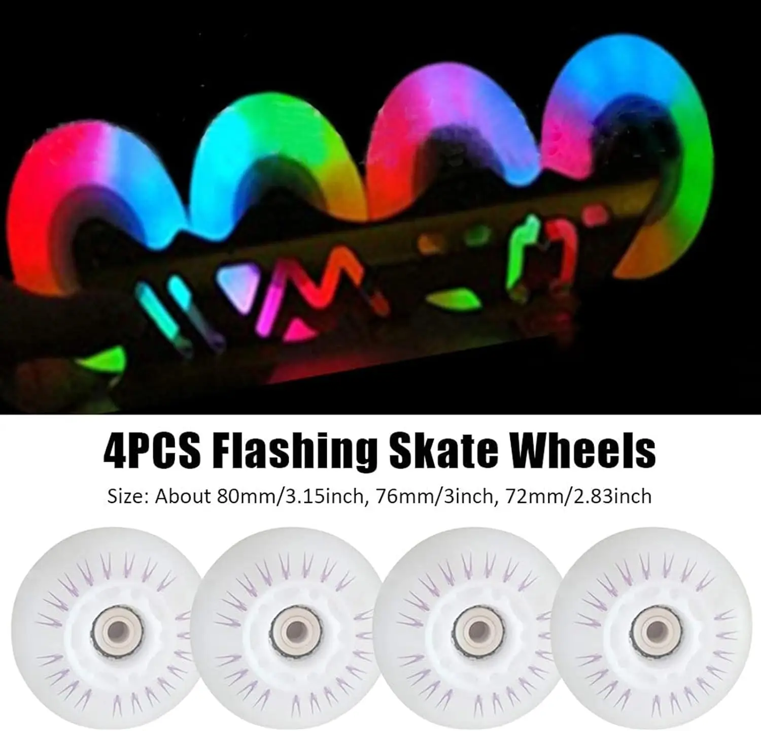 Flashing Inline Colorful Light Up Skate Wheels Led Roller Skate Wheels ...