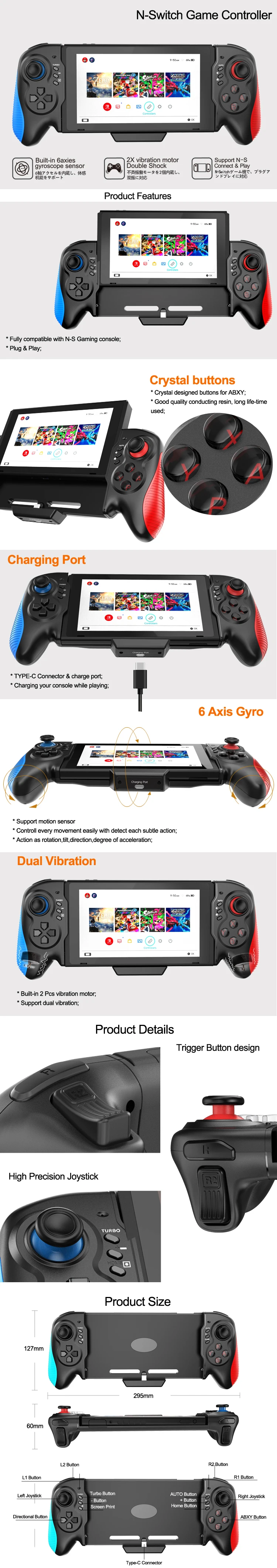 Saitake Nintendo Switch Controller Grip - Compatible Game Accessories ...