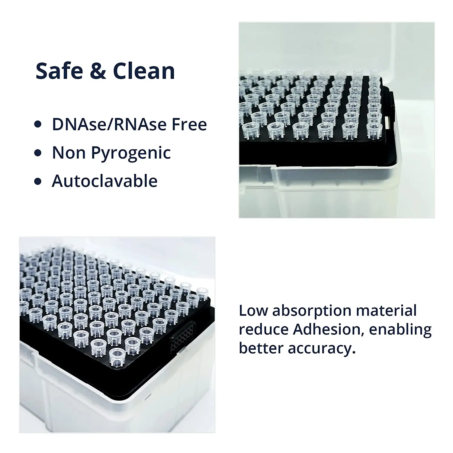 Healthy 10ul/200ul/1ml Plastic Tip Bulk Clear Blue Yellow Sterile Tip ...