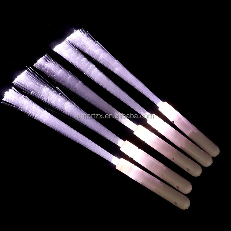 White Glow Sticks for Wedding - Fiber Optic Wands Light Up