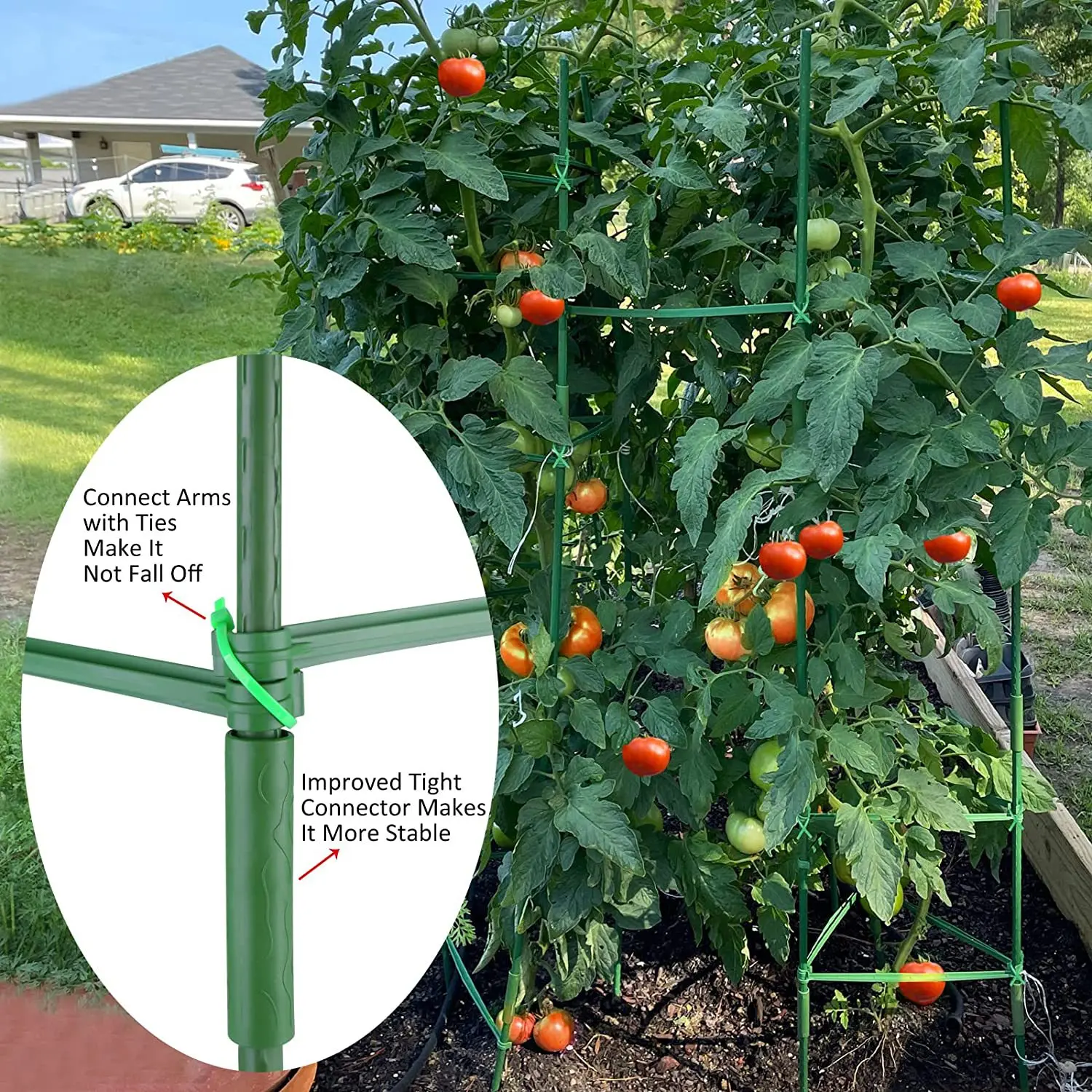 Tomato Cage Plastic Tomato Plant Cage Conical Trellis Climbing Plant ...