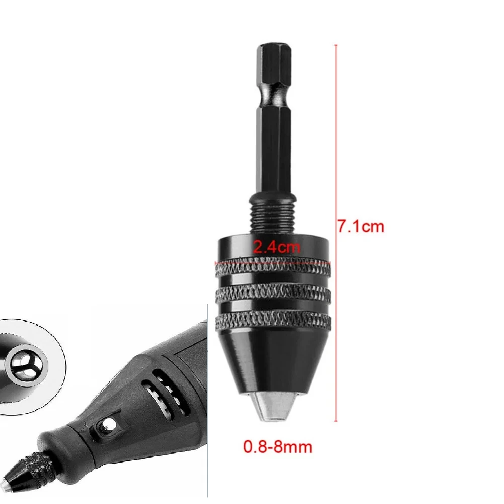 Mini Keyless Drill Chuck - 0.3-8mm Self-Tighten Tool