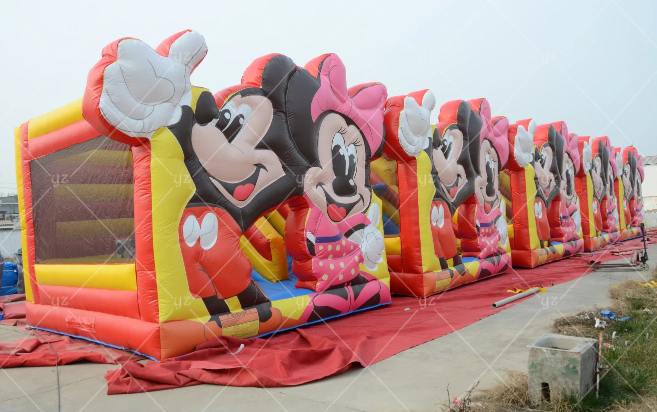 Castillo Hinchable De Mickey Y Minnie Mouse,Con Tobogán Y Caja De ...