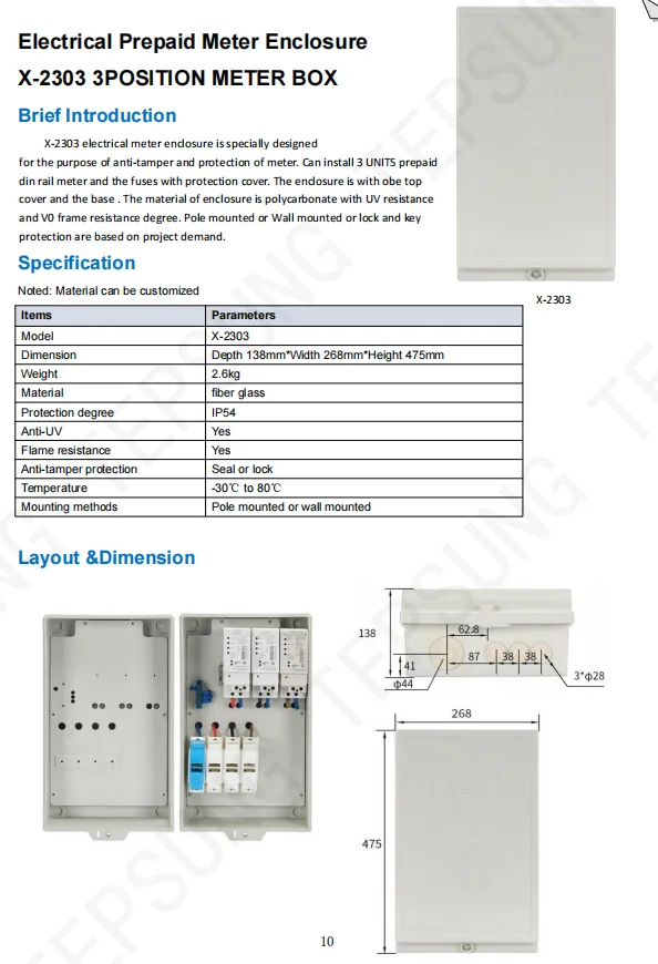 Single Phase Three-phase Prepaid Electricity Meter Box, Indoor and ...