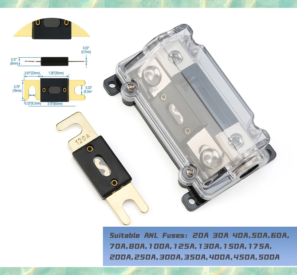 Car Audio Power Transparent Fuse Holder Stereo Distribution Block With ...