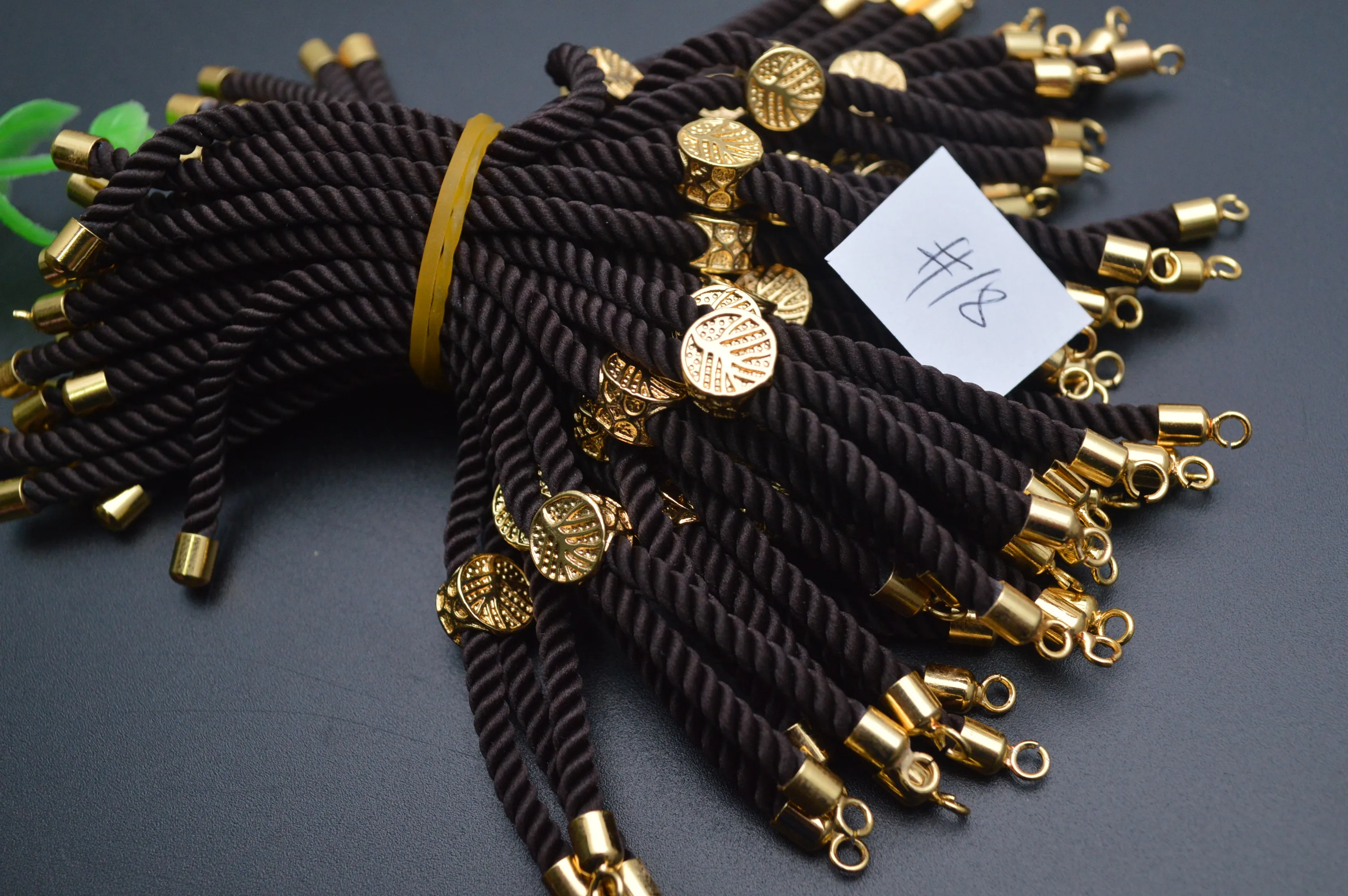 32-Color 3mm Thick Chinese Cotton Thread Spacer Beads Life Tree Metal ...