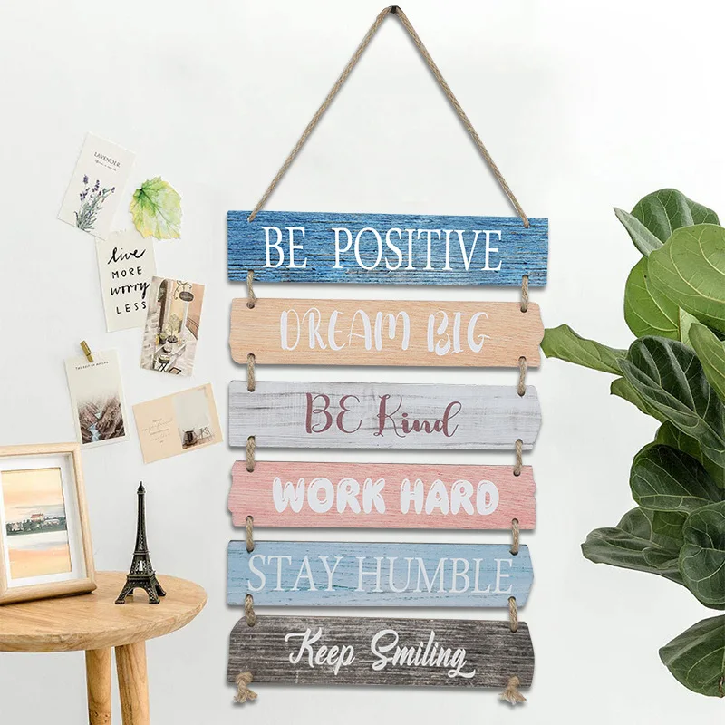 6 Pcs Inspirational Quotes Plaque Motivational Life Motto Board Work ...