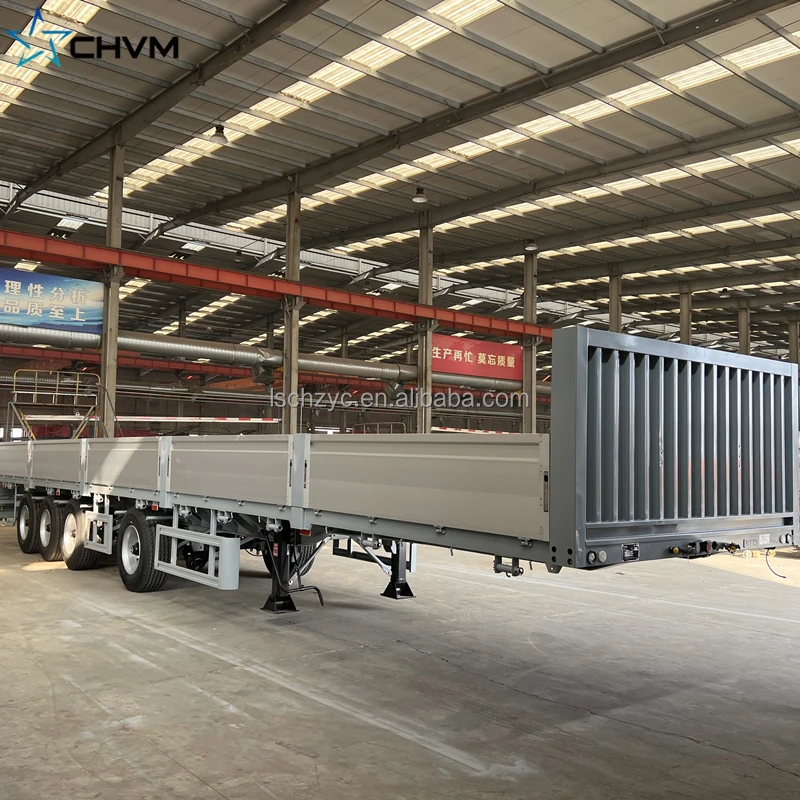 4-Axle 13M Steel Flatbed Semi-Trailer with Aluminum Side Wall New ...