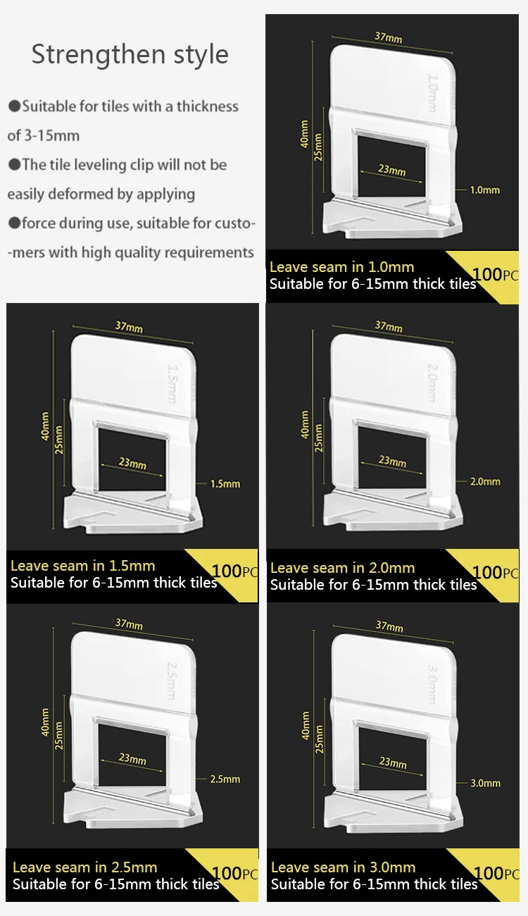 High Quality Tile Spacers - 1mm Leveling System for Tiles
