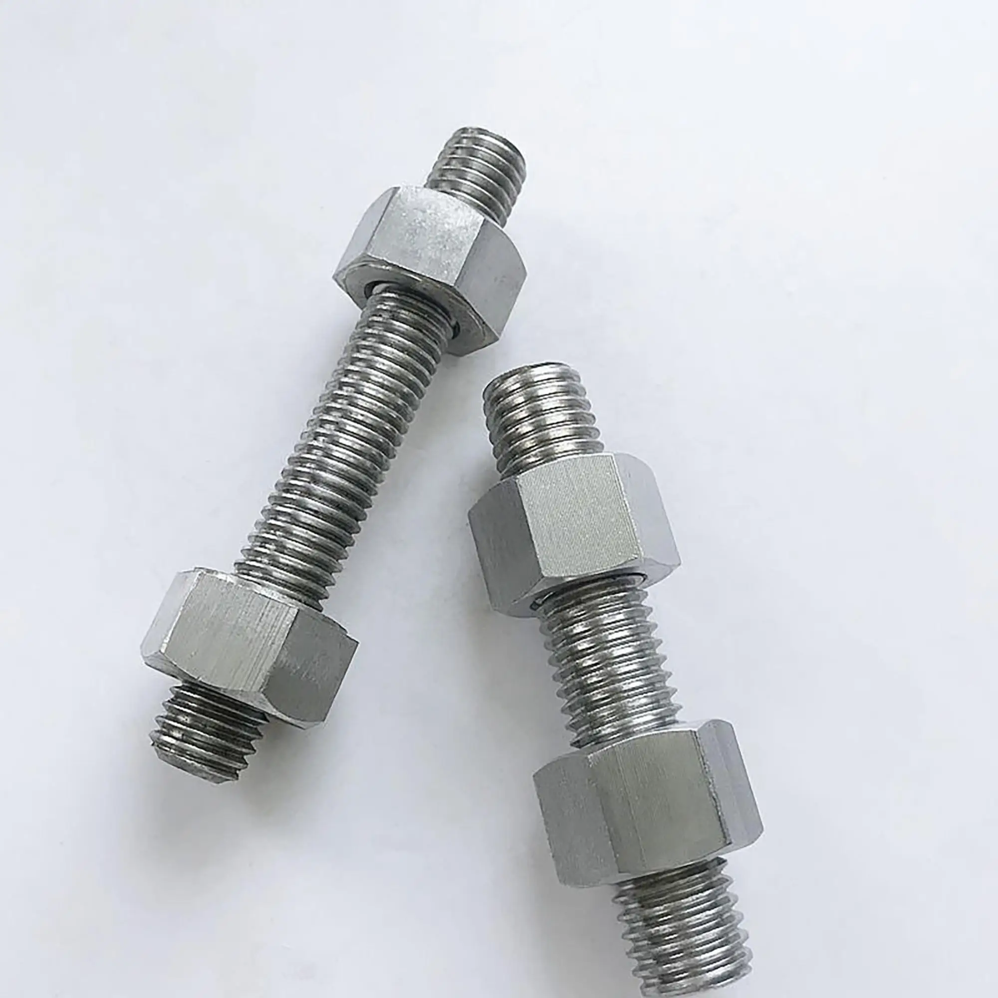 SS ASTM A193 GR.B8M Stud Bolt with Two Heavy Hex Nuts 5/8