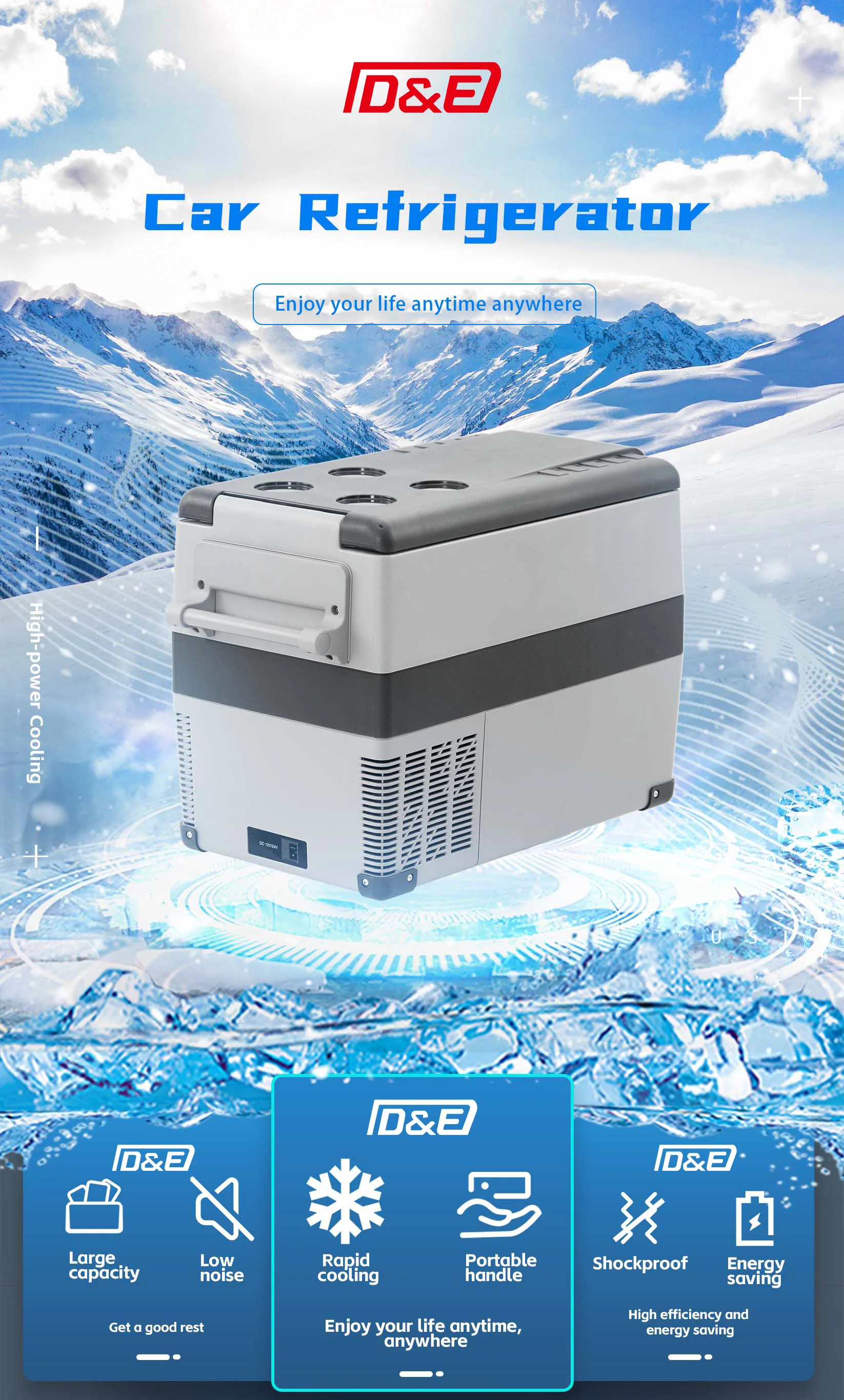 Portable Cf45 Compressor Fridge 12v 24v Mobile Car Fridge Freezer 45l ...