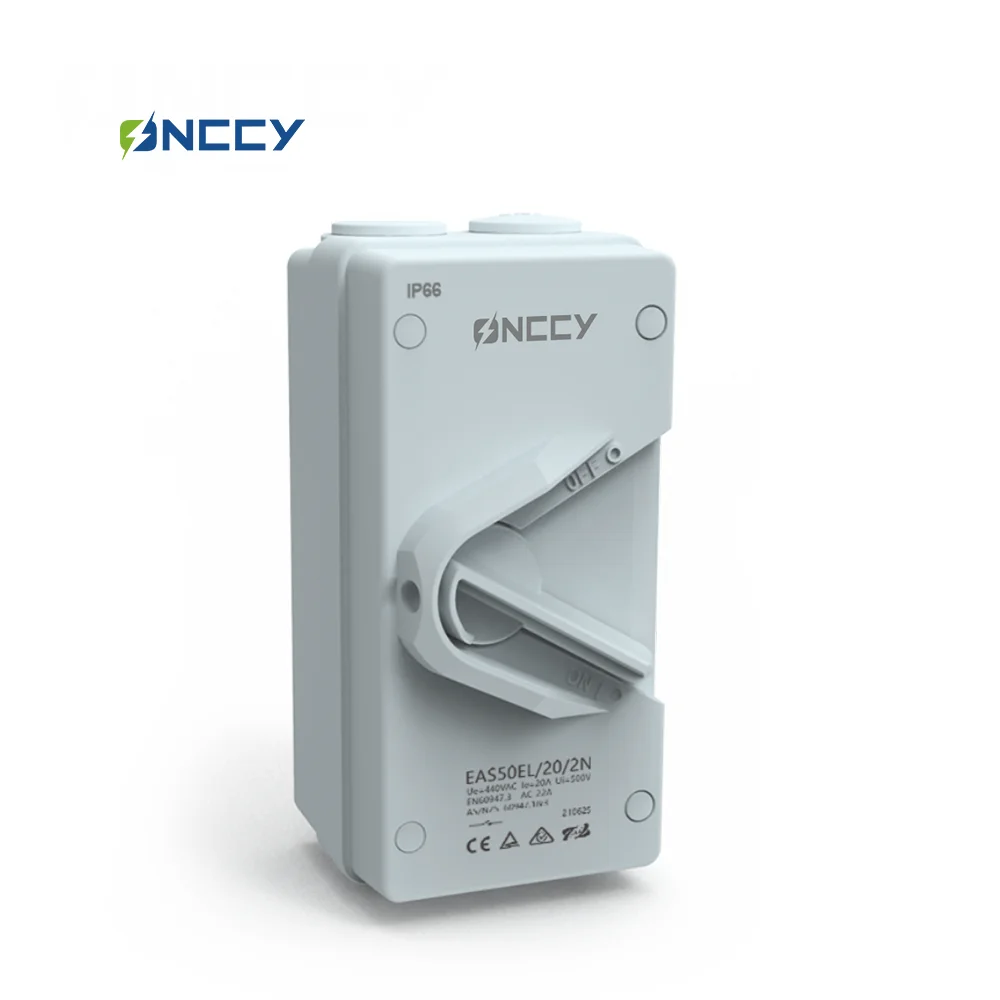 Eas50 Waterproof Ac Isolator Switch 500v 1p/2p/3p/4p 20a/35a/63a - Buy Flame-retardant Uv ...