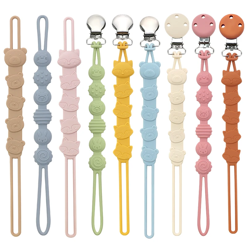 Cartoon Shape Clips Baby Pacifier Silicone Pacifier Holder Clip ...