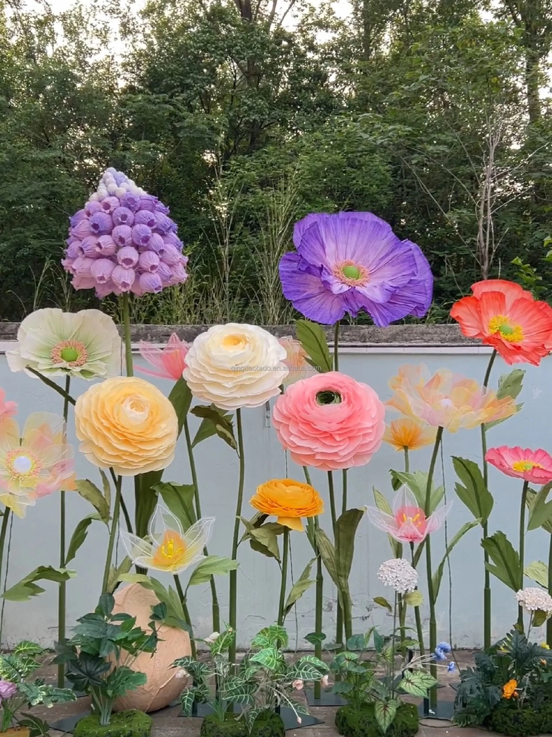 Artificial Paper Flower Giant Paper Organza Flower For Wedding Decor ...