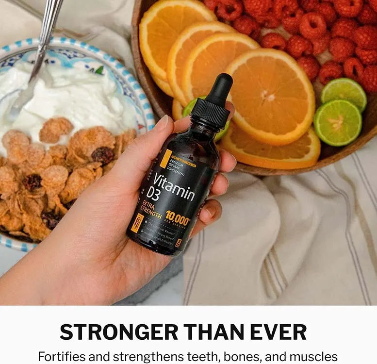 Vitamine D3 10000 IU - Liquid Drops for Faster Absorption