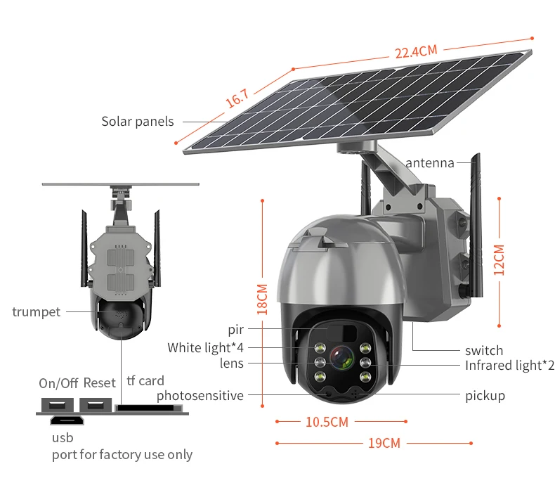 Outdoor Wireless Cctv Solar Powered System Ptz Camera 4g Smart Solar ...
