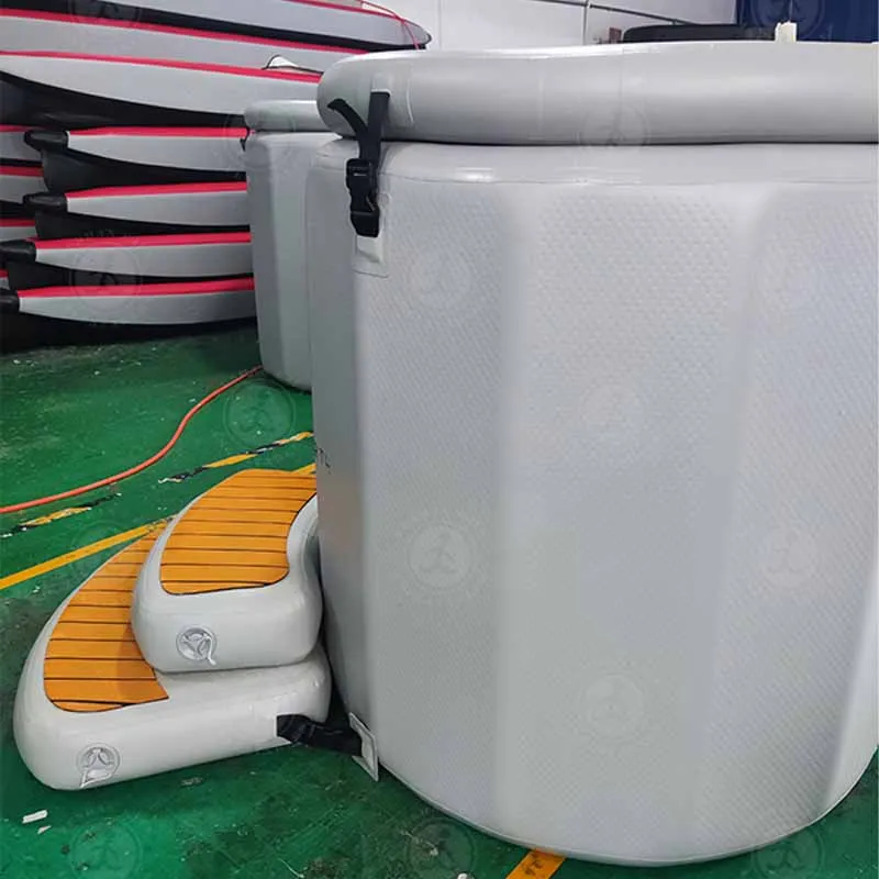 Portable Plunge Tub With Inflatable Lid And Stairs Free-standing ...