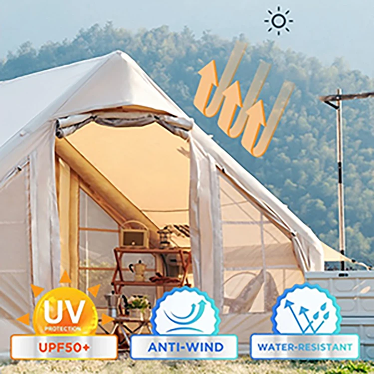 Glamping Canvas Inflatable Outdoor Camping Camper Tent, Customized ...