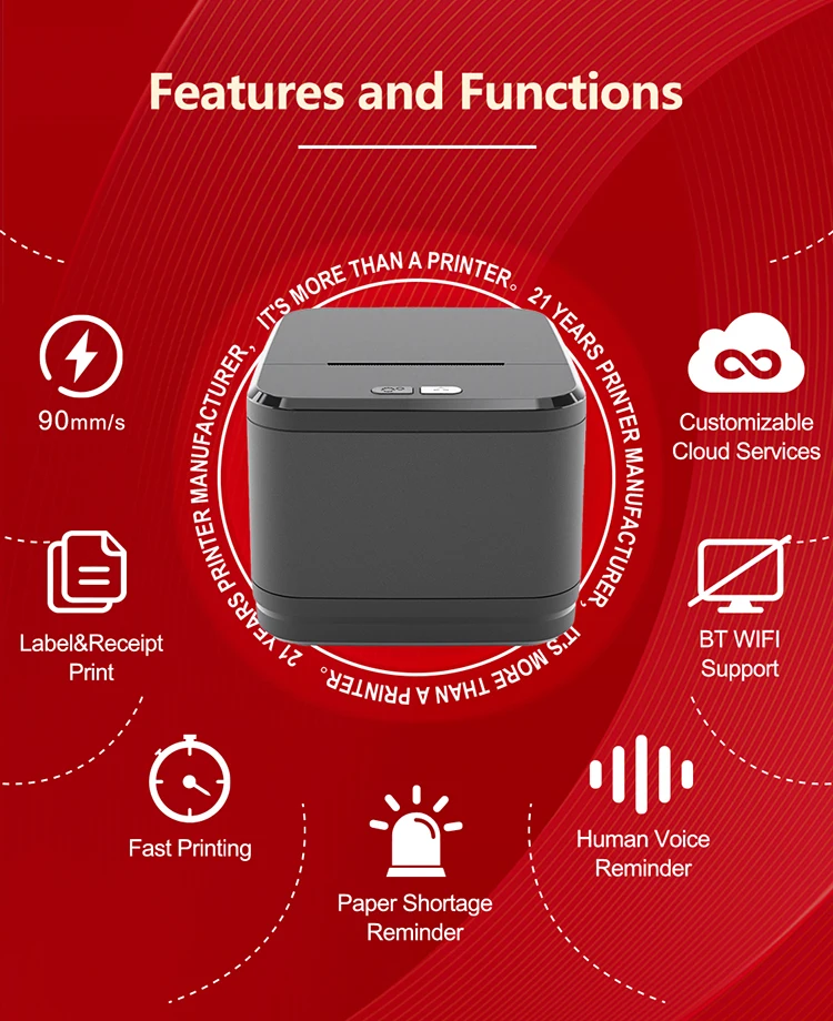 Zywell New Launched Mini Receipt Printers Z5801 Desktop Inkless 58mm ...
