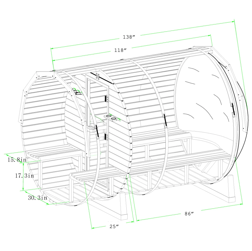 Cedar Outdoor Barrel Steam Sauna Room Traditional Sauna Room Wood ...