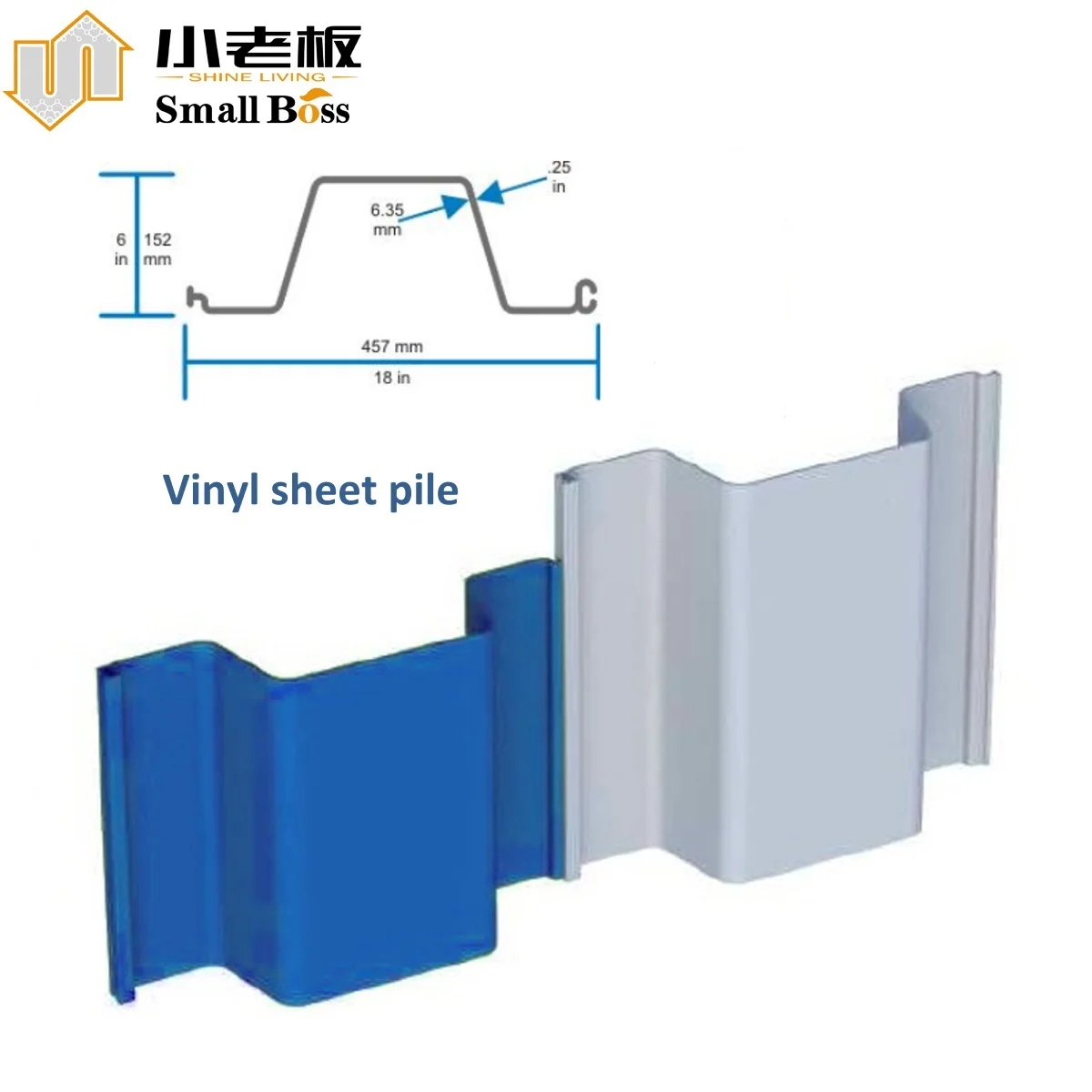 U457 Type Retaining Wall Pvc Sheet Pile Vinyl Sheet Piling For Water ...