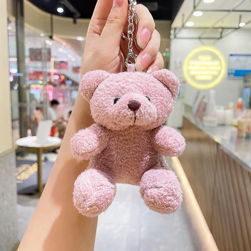 11cm Cute Cartoon Bear Plush Keychain Pendant Toy Soft Animal Doll ...