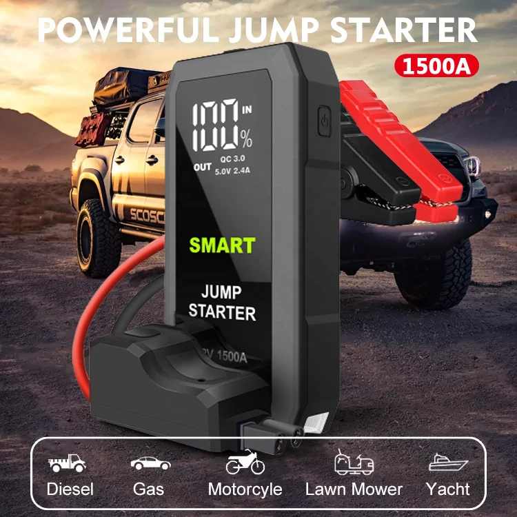 Jump Starter Battery And Tyre Compressor Car Power Bank With Air Booster Kit For - Buy Power ...