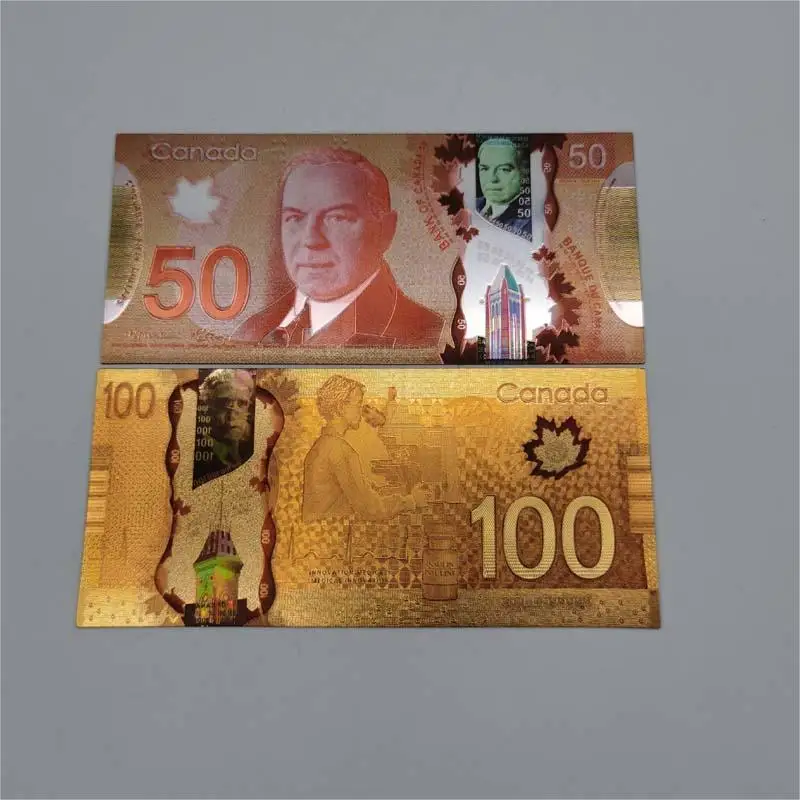Custom Gold Foil Collection Banknote Canadian 20;50 And 100 Gold Foil ...