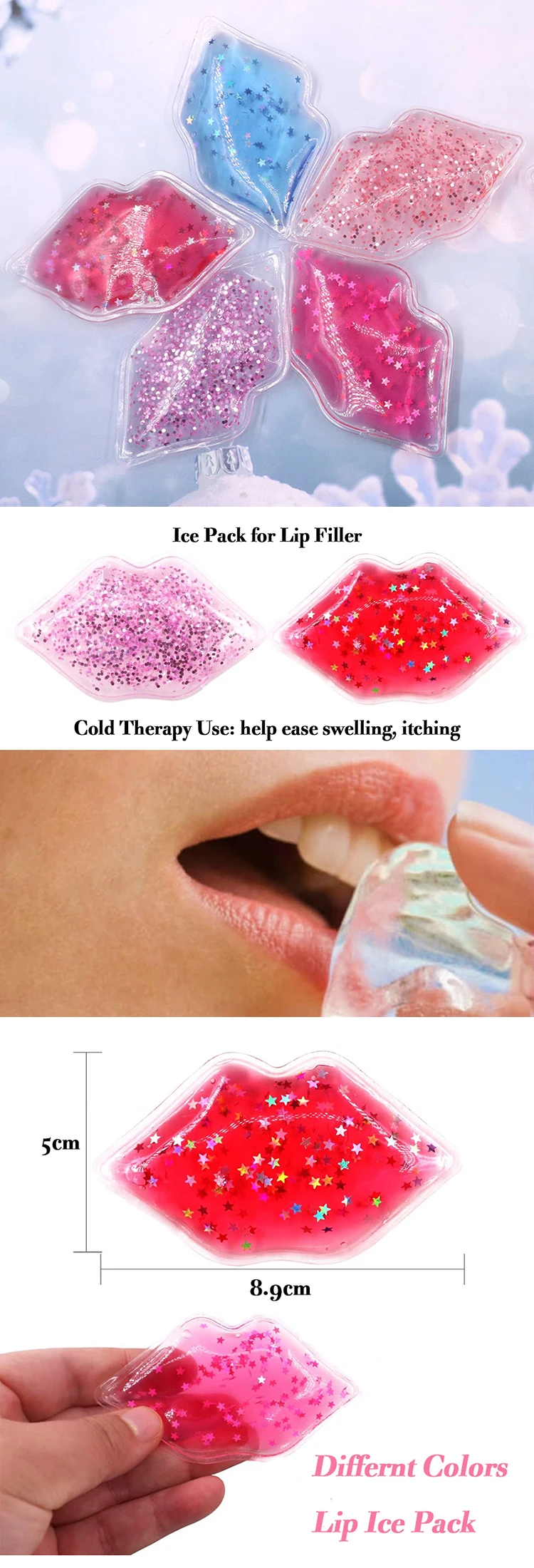 2019 Reusable Lip Ice Pack - Cool Ice Gel with Logo Print